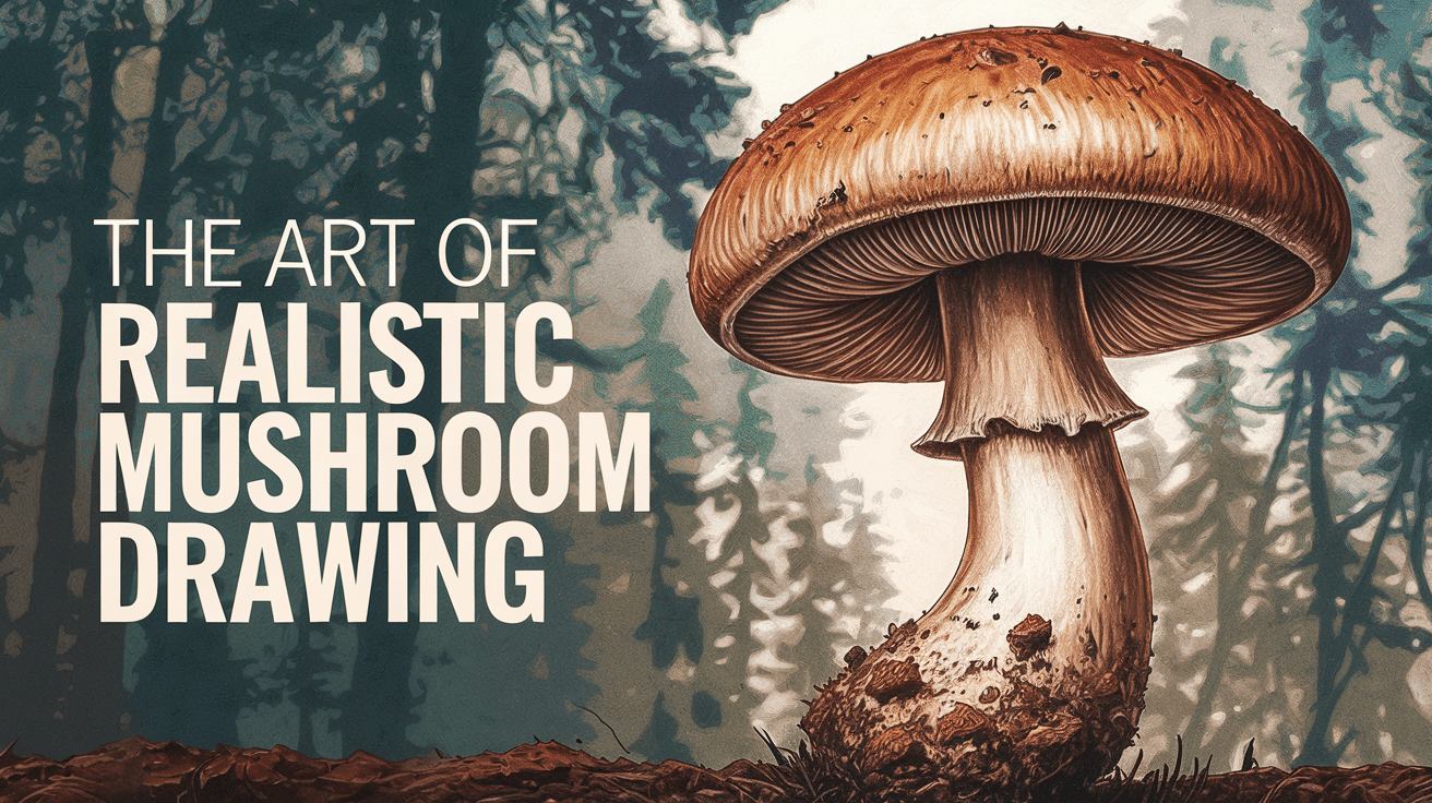 Easy Steps for A Realistic Mushroom Drawing - Meredith Plays