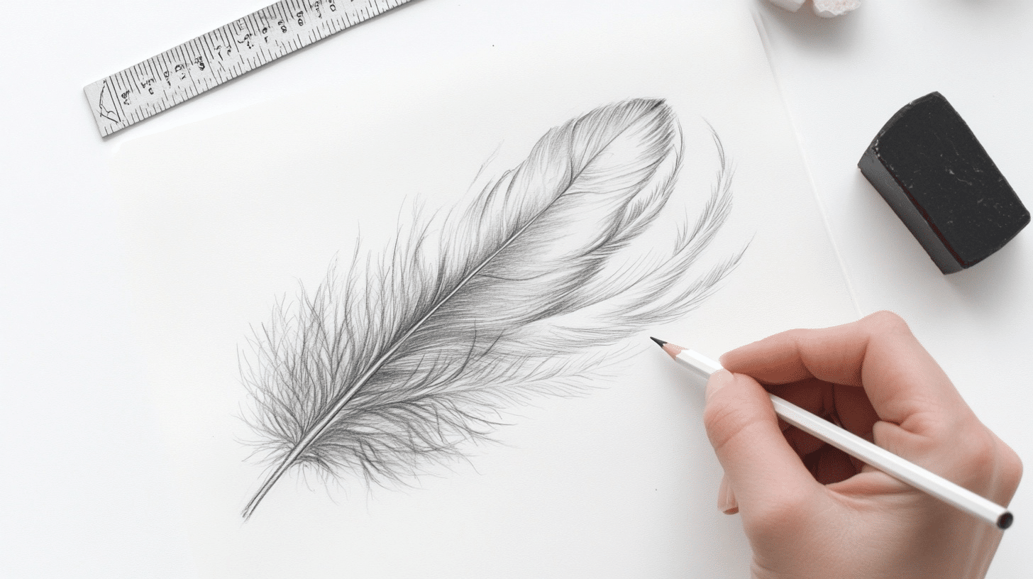 How to Draw a Feather: Easy Sketching Method - Meredith Plays