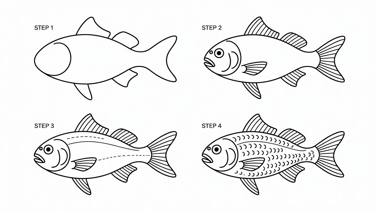 How to Draw a Fish in Some Easy Steps - Meredith Plays