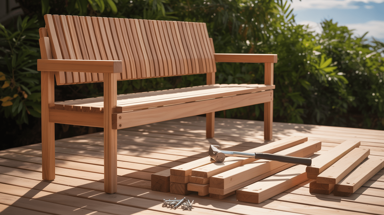 DIY Tutorial: How To Build a Deck Bench with Backrest - Meredith Plays