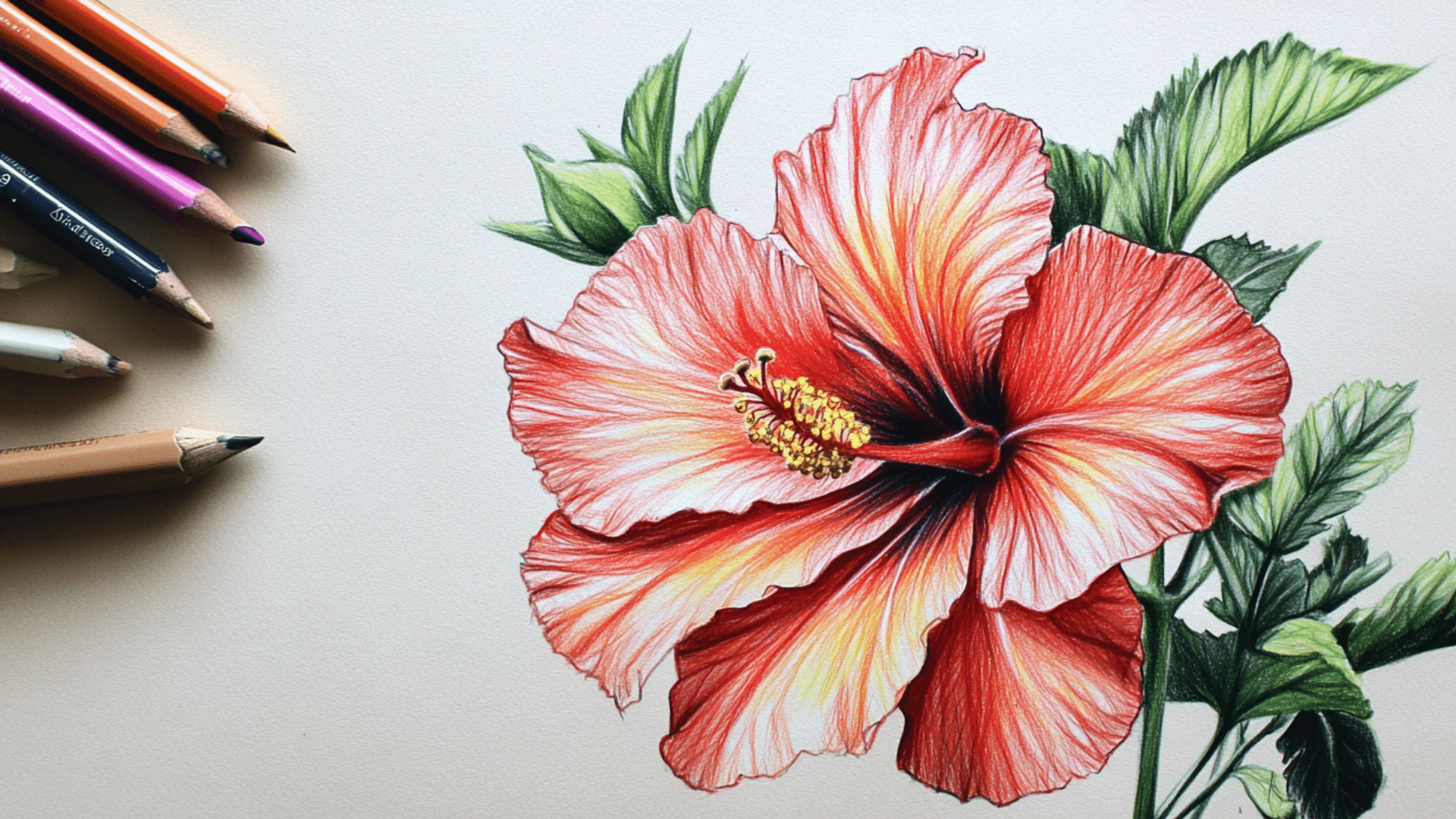 Inspiring Hibiscus Drawing Simple Ideas for Beginners - Meredith Plays