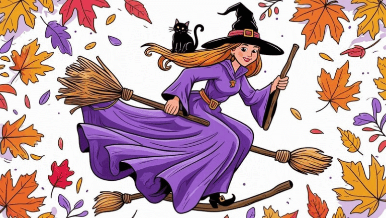Witch Coloring Pages Free PDF - Meredith Plays