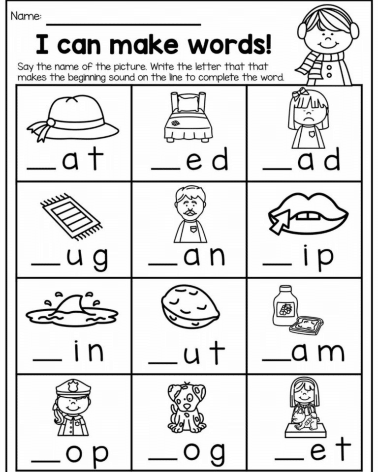 Free Kindergarten Morning Work Printables - Meredith Plays