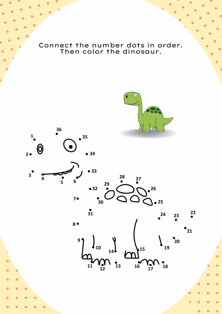 Free Fun Dinosaur Dot to Dot Printables for Kids - Meredith Plays