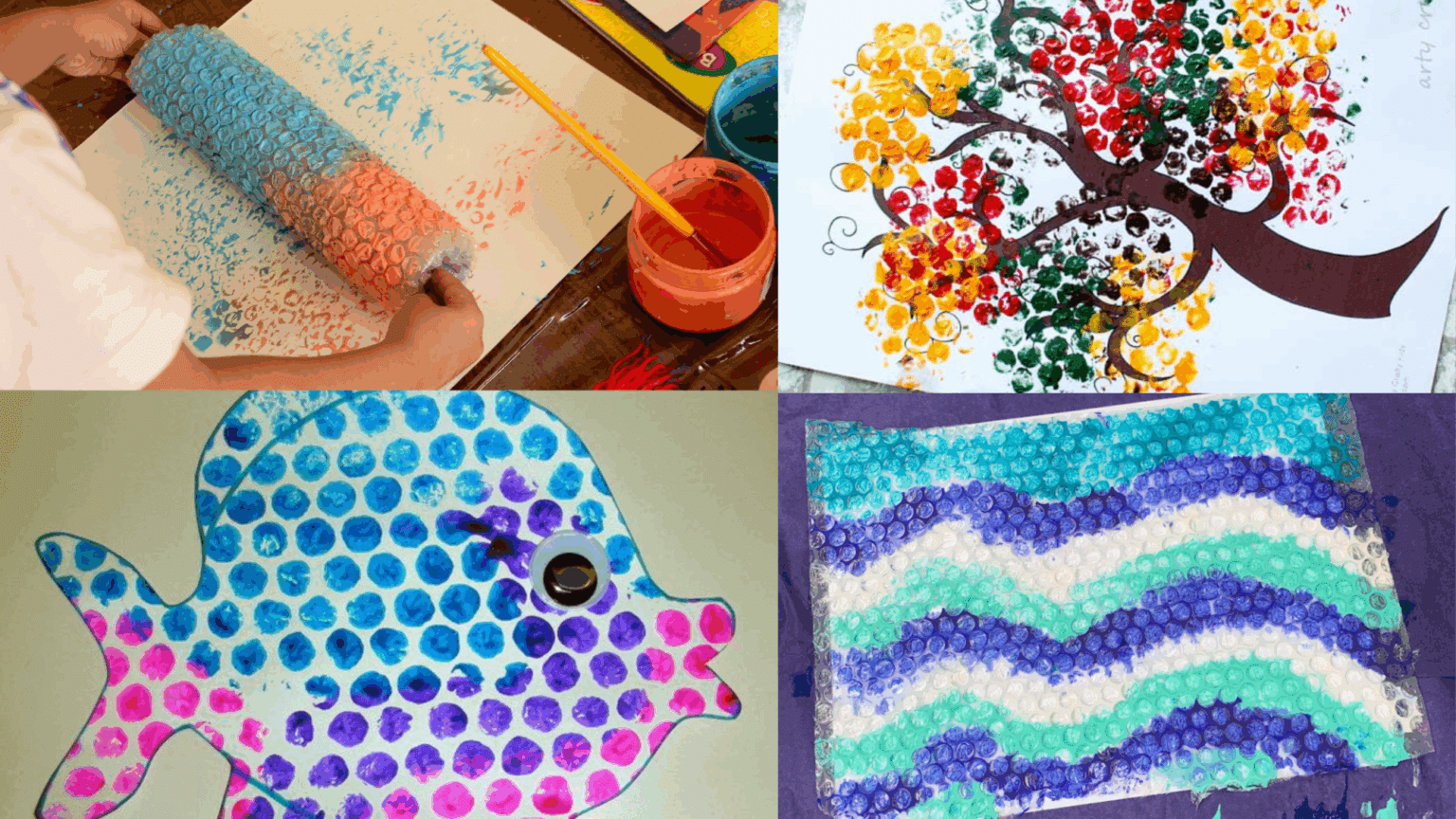 Easy and Fun Bubble Wrap Painting for Kids - Meredith Plays