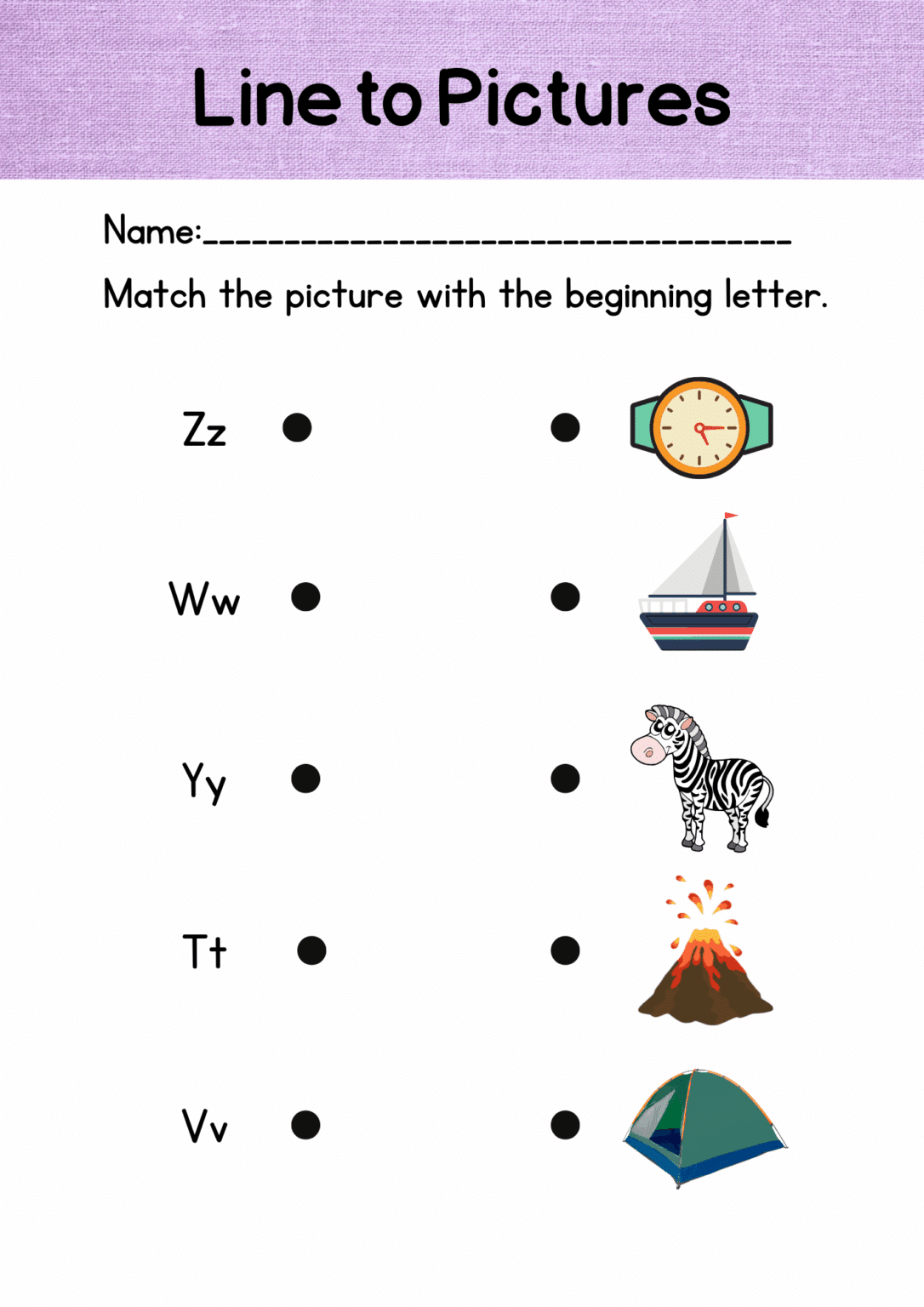 Download Match Letters to Letter Trains Worksheet (PDF) - Meredith Plays