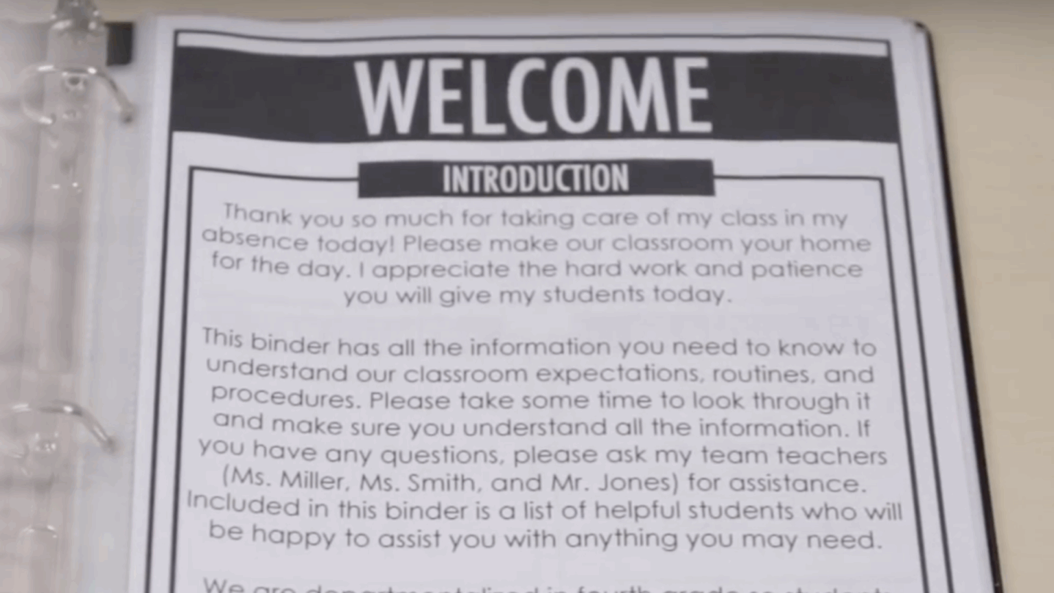Substitute Binder 101: Your Classroom's Emergency Backup Plan ...