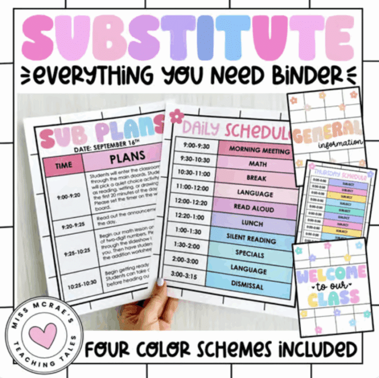 Substitute Binder 101: Your Classroom's Emergency Backup Plan ...