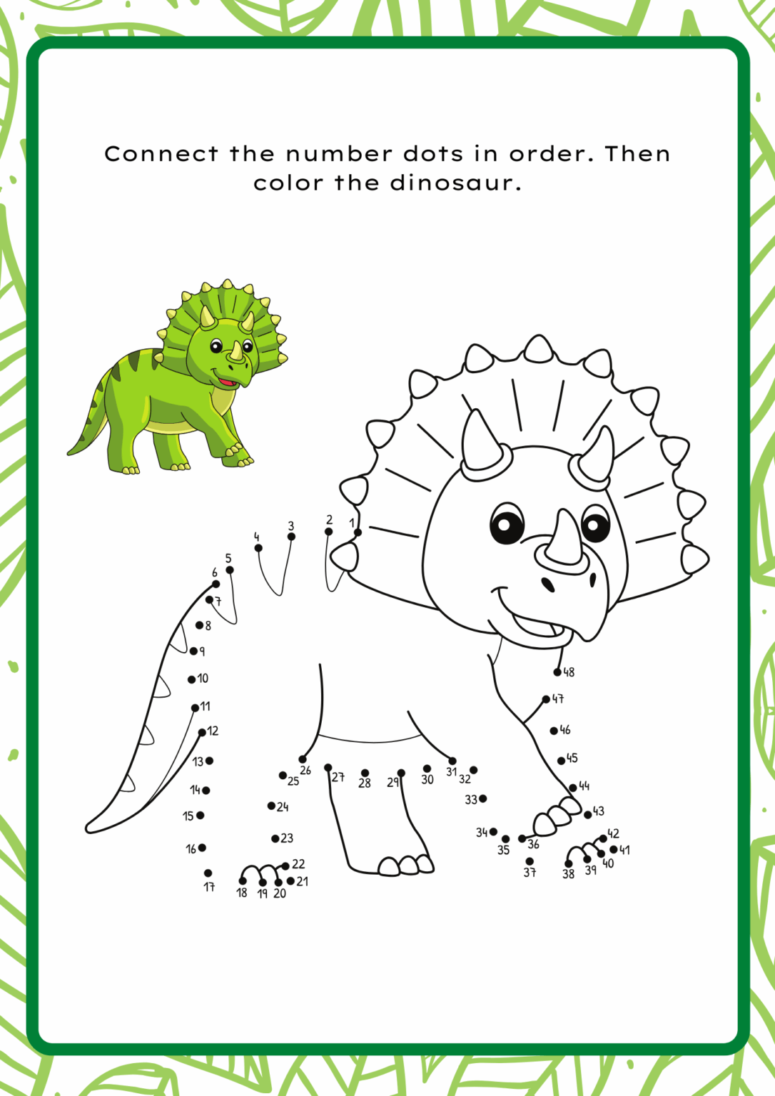Free Fun Dinosaur Dot to Dot Printables for Kids - Meredith Plays