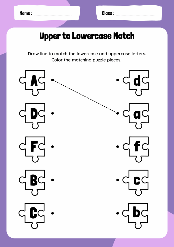 Download Match Letters to Letter Trains Worksheet (PDF) - Meredith Plays