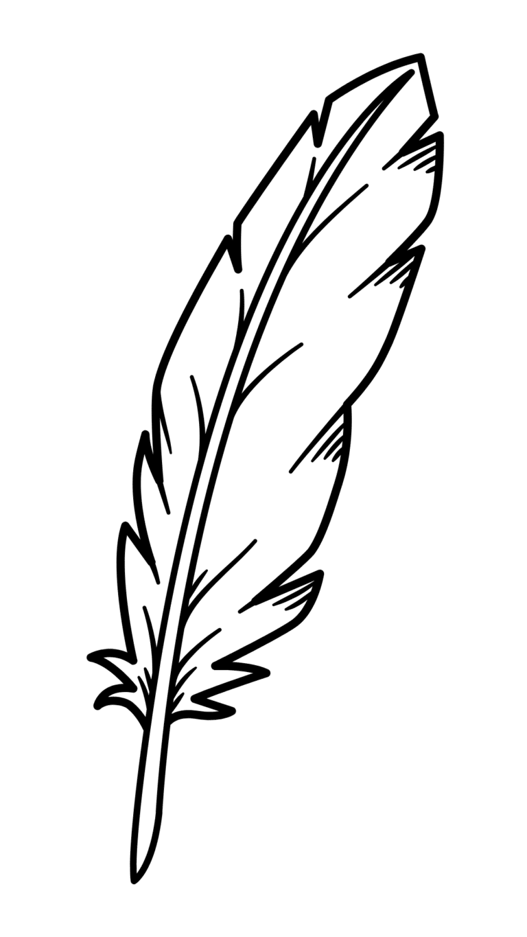 Free Printables Feather Template for Coloring and Crafts - Meredith Plays