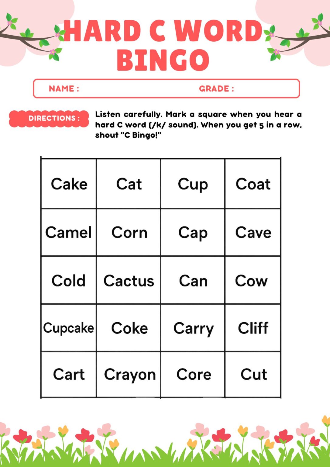 Learning All About Hard C Words - Meredith Plays