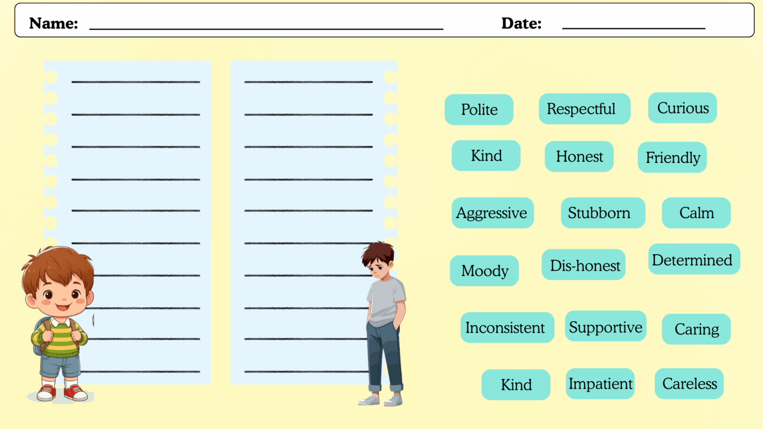 17 Core Character Traits for Kids with PDF Worksheets - Meredith Plays