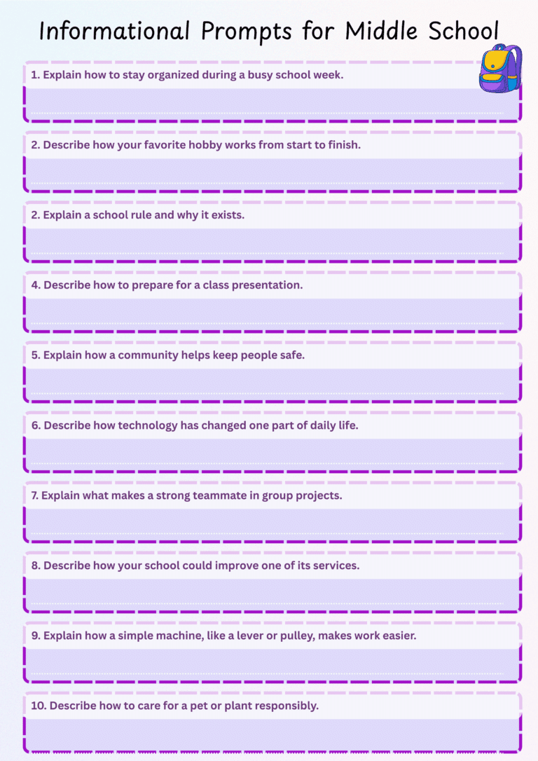 100 + Writing Prompts for Middle School (Free Printable PDF) - Meredith ...