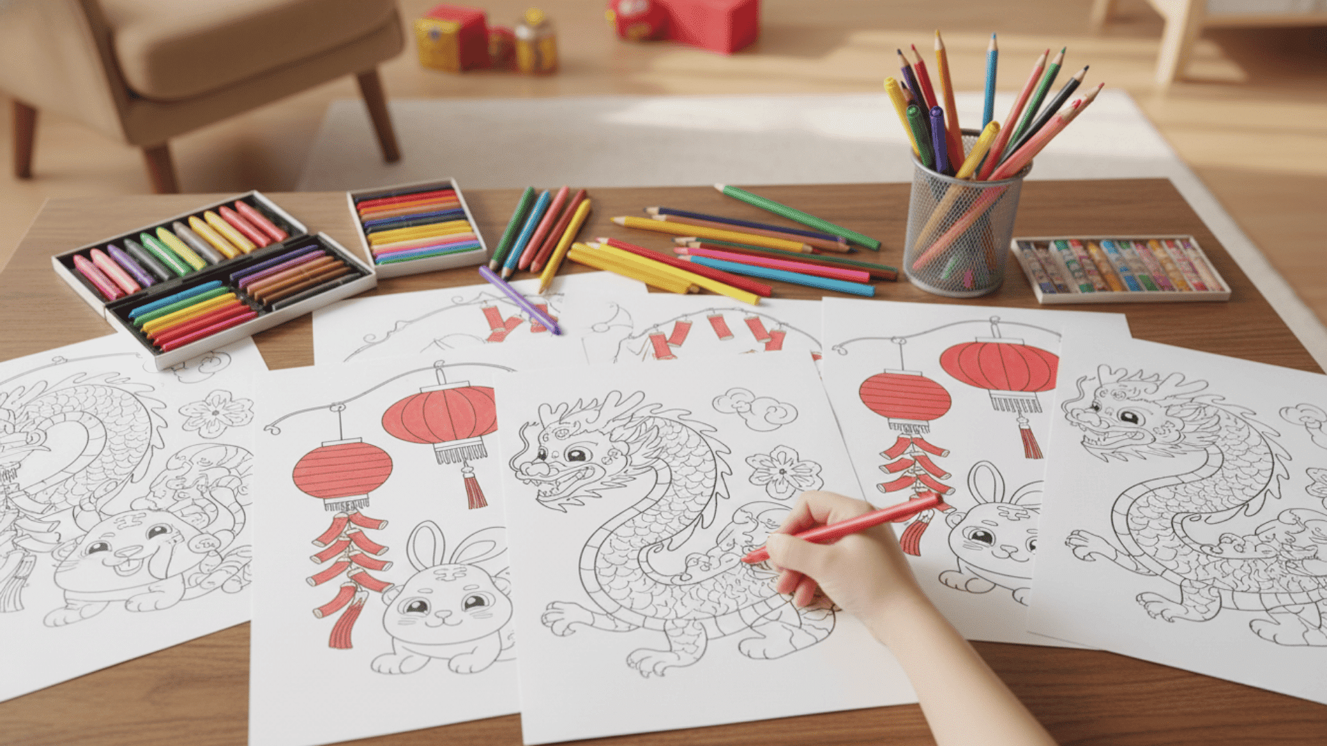 29 Free Lunar New Year Coloring Pages to Print - Meredith Plays