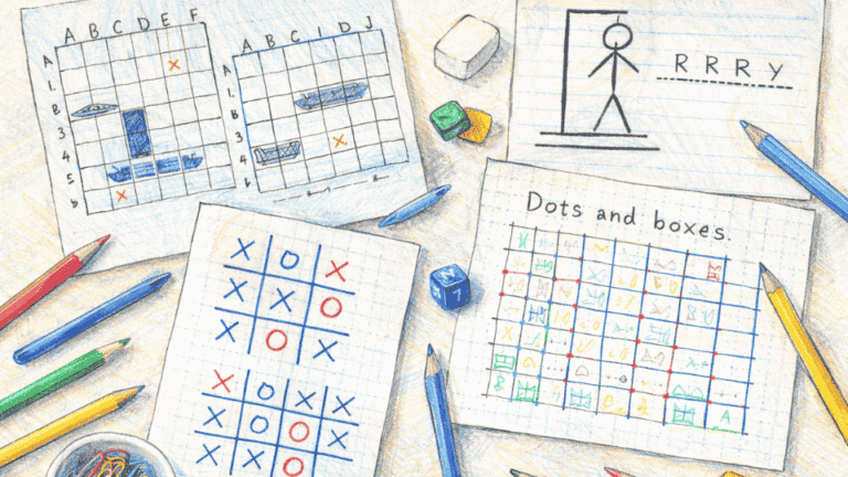 16 Fun Games to Play on Paper for All Ages - Meredith Plays